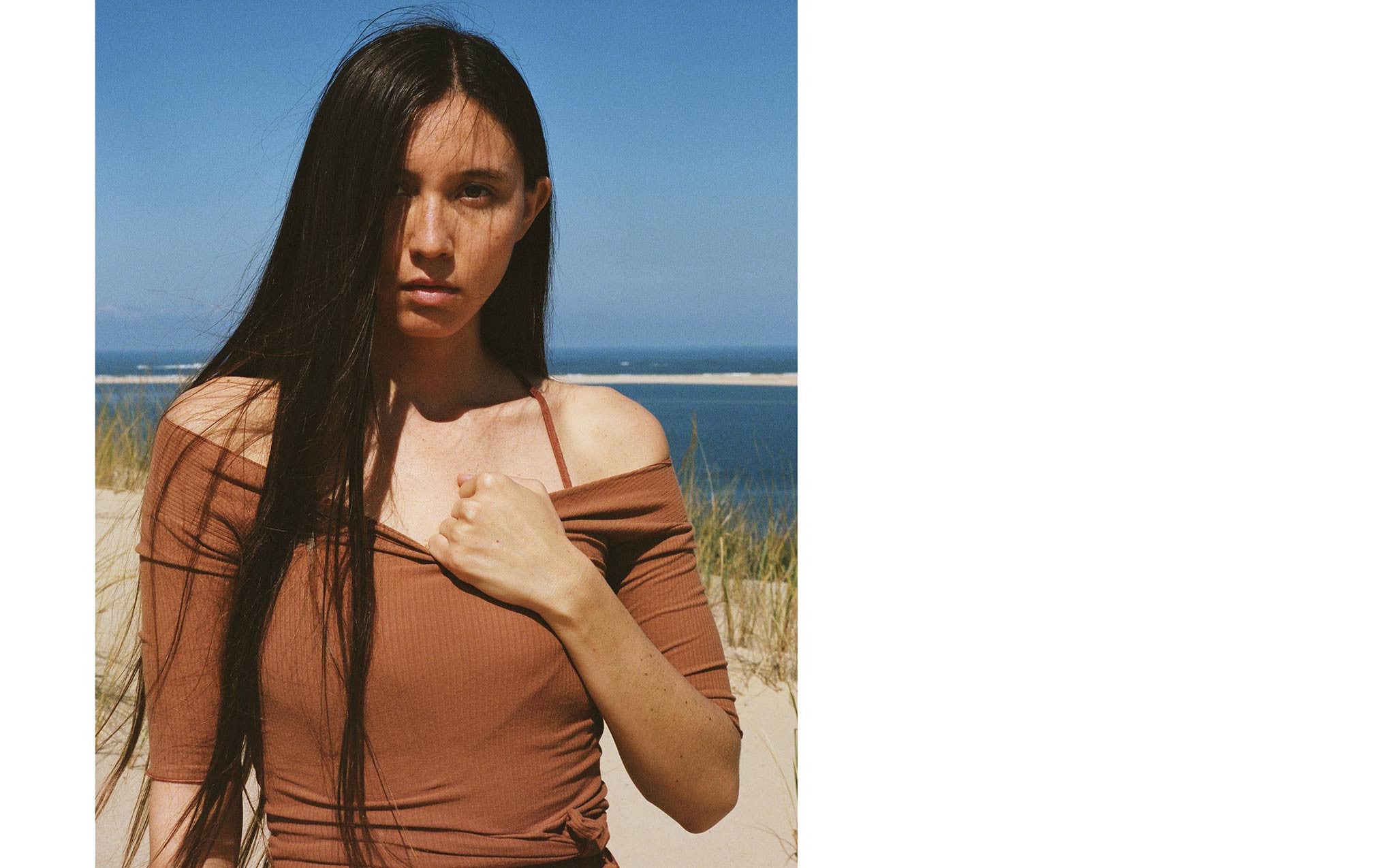 Baserange Sahara Pama Ribbed Top | Kindred Black