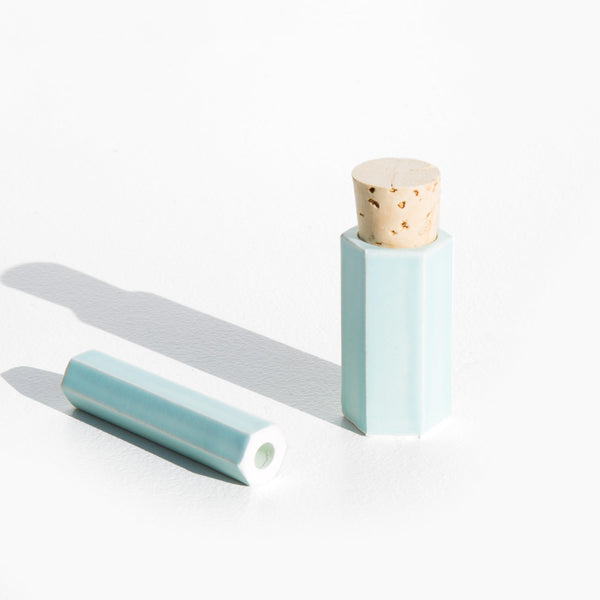 Medina Ceramics Sea Green Chillum and Jar Set | Kindred Black